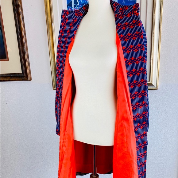 Vintage | Jackets & Coats | 96s Vibrant Blue Red Orange Dress Coat Xss ...